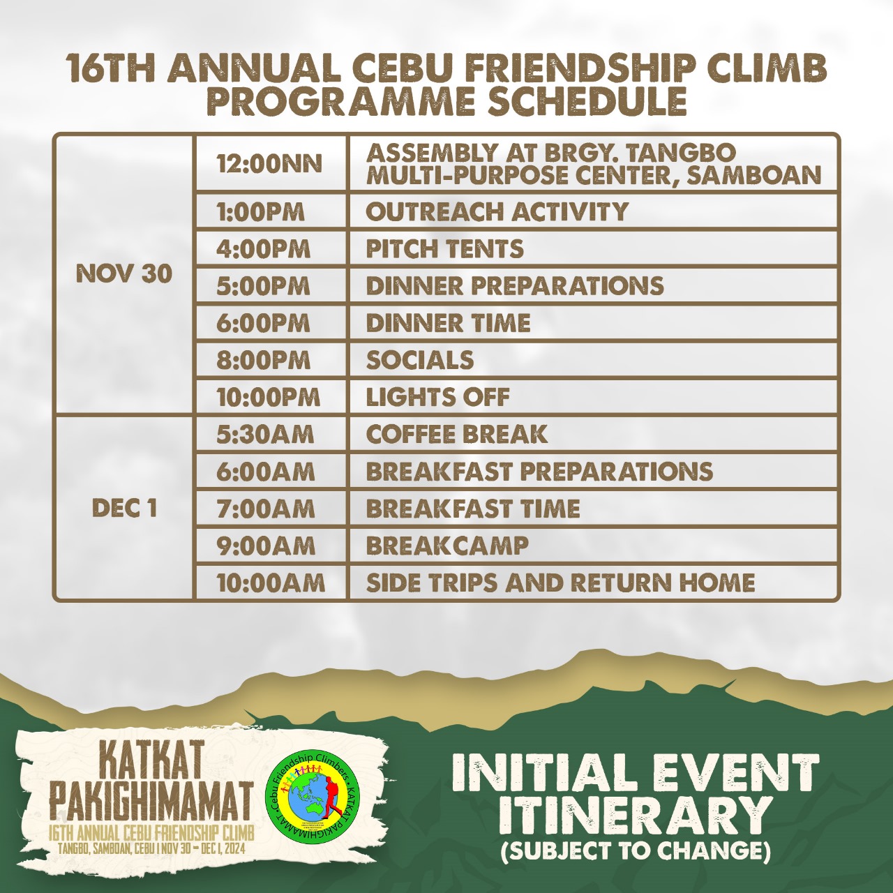 Cebu Friendship Climb 2024 | Planout